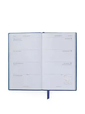 Smythson 2027 Panama-leather Weekly Diary - Blue