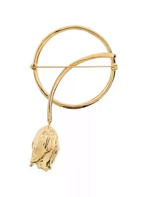 Chloé Tulip Circular Brooch - Gold