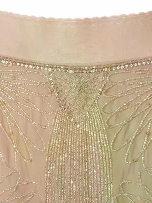 Attico Bead-embellished Petite Chandelier Mini Skirt - Neutrals