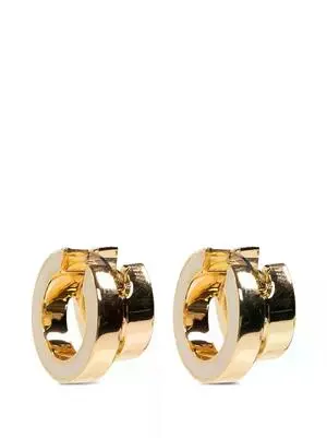 Tory Burch Icon Enamel Double Hoop Earrings - Gold