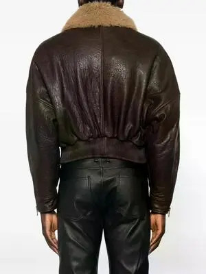 PETAR PETROV Shearling-collar Leather Jacket