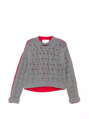 CIRCUS HOTEL Cable-knit Distressed Sweater - Grey