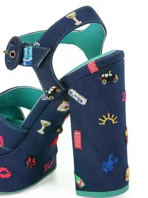 Kurt Geiger Embroidered Platform Sandals