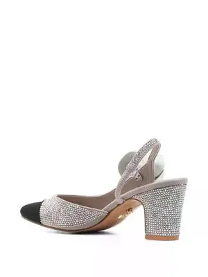 TWENTY FOURHAITCH Crystal-embellished Floral-detail Pumps