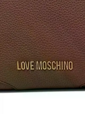 Moschino Logo-plaque Pebbled Shoulder Bag
