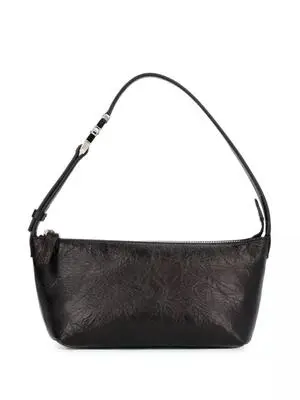 Fendi Vanity Pouch Small Crackled Leather Bag - Black