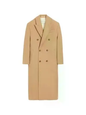 AMI Paris Long Double-breasted Wool Coat - Neutrals