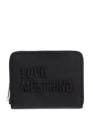 Moschino Logo-embossed Zip-around Wallet - Black
