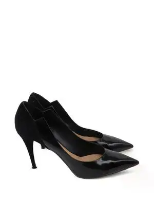 Chloé Patent Leather And Suede Pointed-toe Pumps