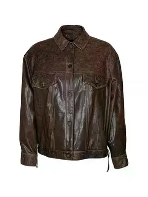 GOLDEN GOOSE Journey Floral-embroidery Leather Jacket