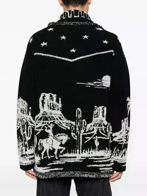 Alanui Intarsia-knit Fringed Cardigan