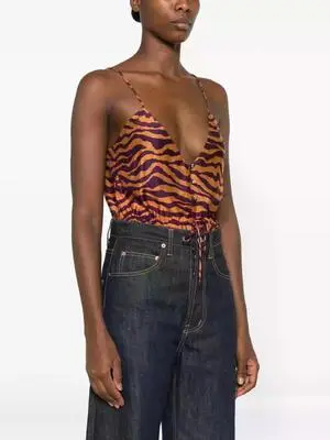KRISTINA TI Tiger-print Drawstring Top