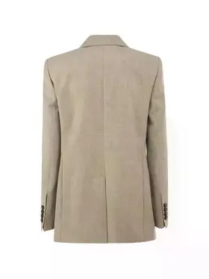 Max Mara Single-breasted Wool Flannel Blazer Beige