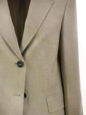 Max Mara Single-breasted Wool Flannel Blazer Beige