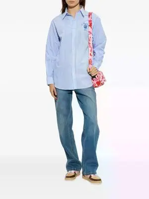 A BATHING APE Embroidered-logo Striped Shirt