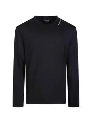 Emporio Armani Logo-print Long-sleeve T-shirt - Black