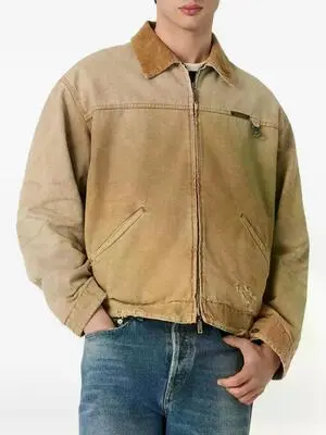 GOLDEN GOOSE Reversible-jacket In Beige Cotton With Check-pattern