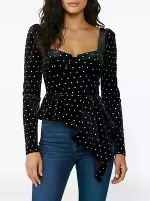 SELF-PORTRAIT Diamante Asymmetric Top