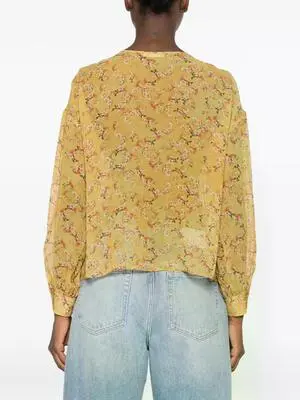 KRISTINA TI Floral-print Keyhole-detail Blouse