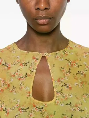 KRISTINA TI Floral-print Keyhole-detail Blouse