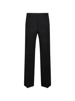 JIL SANDER Pressed-crease Straight-leg Wool Trousers - Black