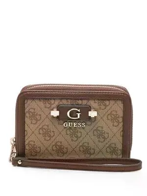 Guess Logo-monogram Zip-around Wallet - Neutrals