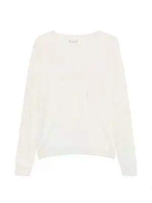 MAISON MARGIELA Cotton V-neck Sweater - Neutrals