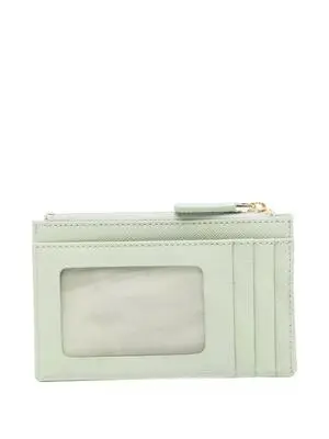 AGNES B. Leather Fragment Card Holder - Green