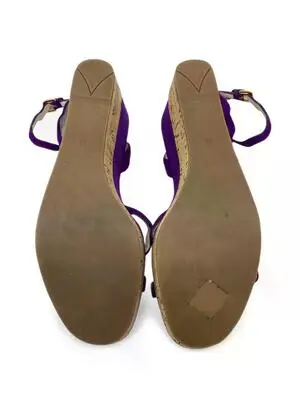 Prada Wavy Strap Wedge Sandals