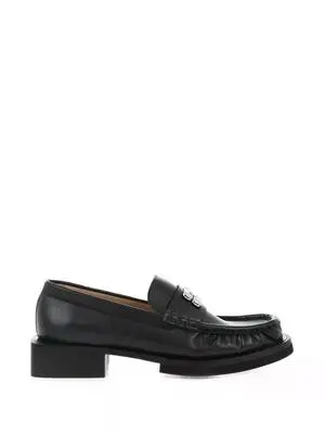 GANNI Logo-plaque Leather Loafers