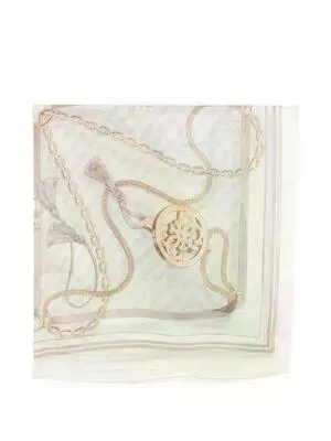 Guess Logo-print Tassel-detail Scarf - Neutrals