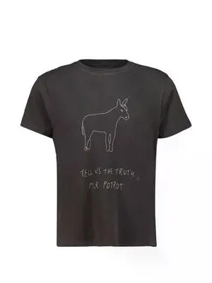 BAZISZT Donkey-embroidered T-shirt - Grey