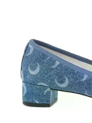 MARINE SERRE All-over Moon Repetto Ballet Flats - Blue