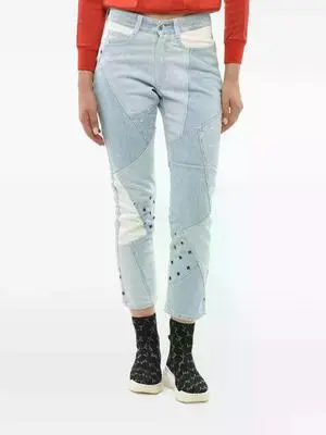 Stella McCartney Embroidered Patchwork Jeans - Blue