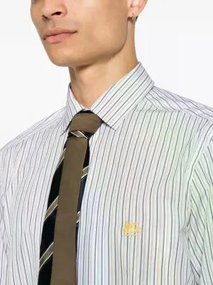 Etro Striped Embroidered-logo Shirt