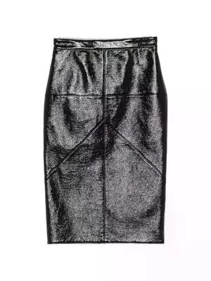 LANVIN Crinkled-finish Pencil Midi Skirt