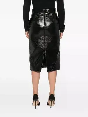 LANVIN Crinkled-finish Pencil Midi Skirt