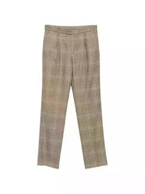 Etro Checked Pleated Trousers - Brown