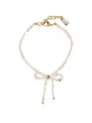 COACH Bow-detail Faux-pearl Bracelet - White
