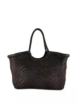 Dragon Diffusion Nantucket Optical Woven Leather Tote Bag - Black