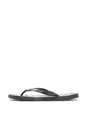 Tory Burch Miller Floral-print Flip-flops - Black