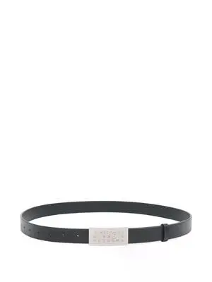 MAISON MARGIELA Numeric-plaque Leather Belt - Black