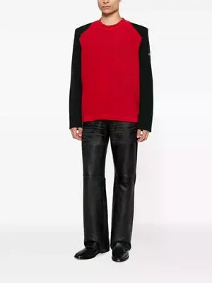 MAISON MARGIELA Raglan-sleeve Logo-print T-shirt - Red