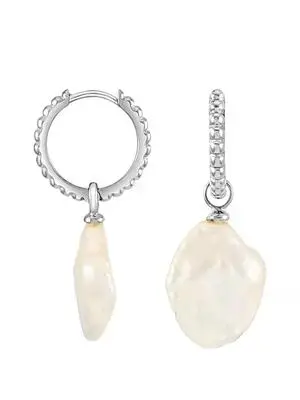 DOWER & HALL Keshi Pearl Hoop Earrings