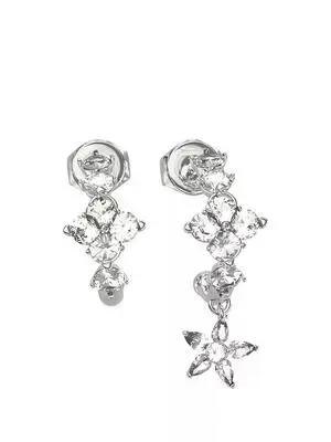 Guess Crystal Flower-motif Earrings Set - Silver