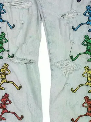 Amiri Grateful Dead Patched Distressed Jeans