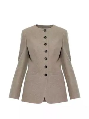 Max Mara Crew-neck Button-up Jacket