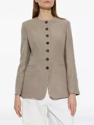 Max Mara Crew-neck Button-up Jacket