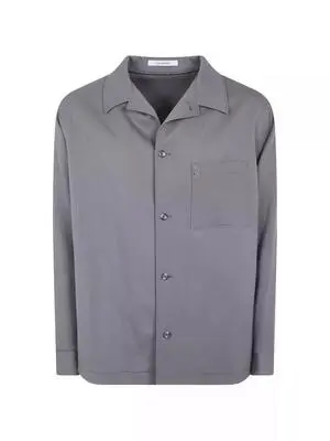 Tagliatore Logo-plaque Wool Shirt - Grey