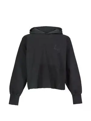 MAISON MARGIELA Logo-patch Raw-cut Hoodie - Black